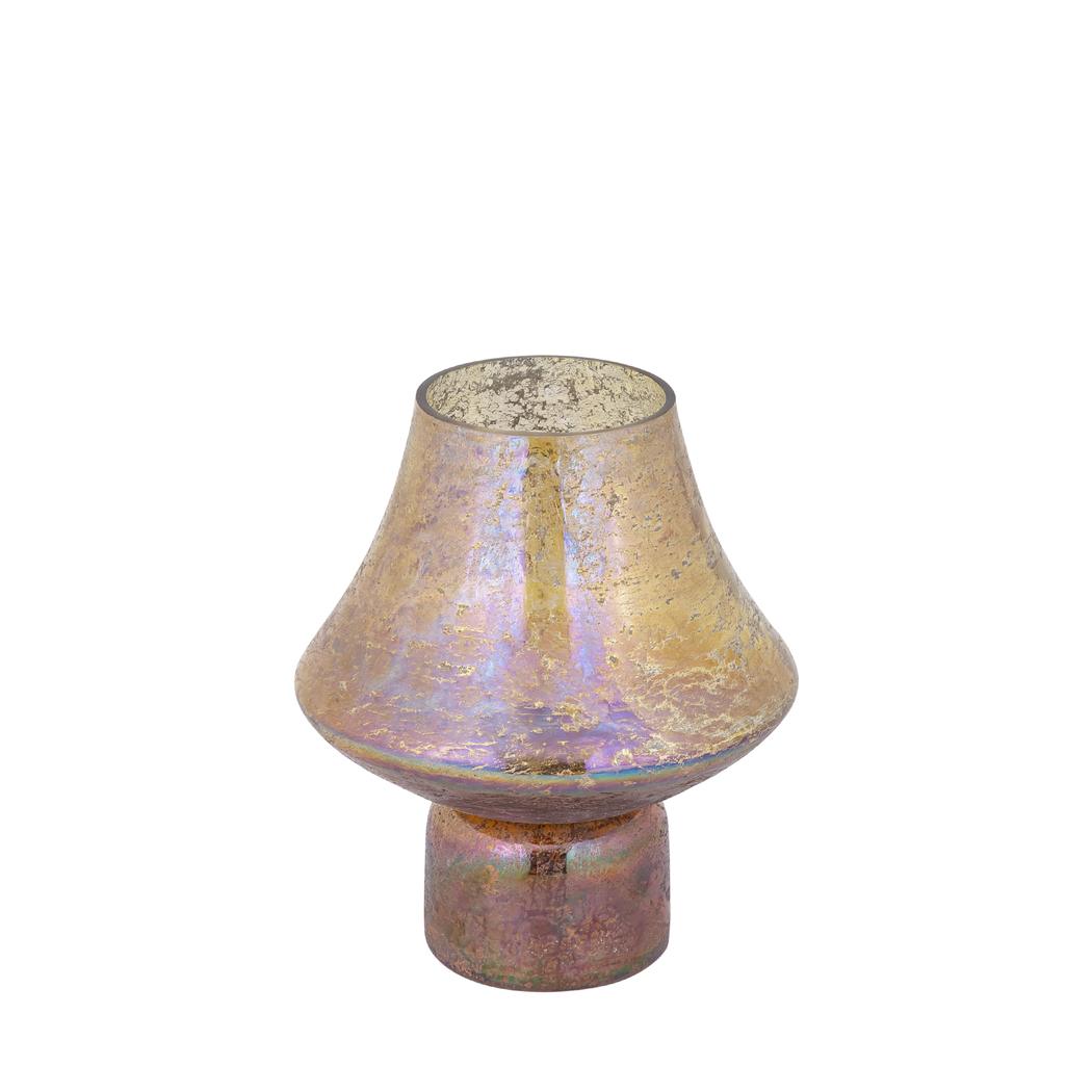 LOISSA RUST ROUND GLASS STORMLIGHT ROUGH FINISH M - Teakstore